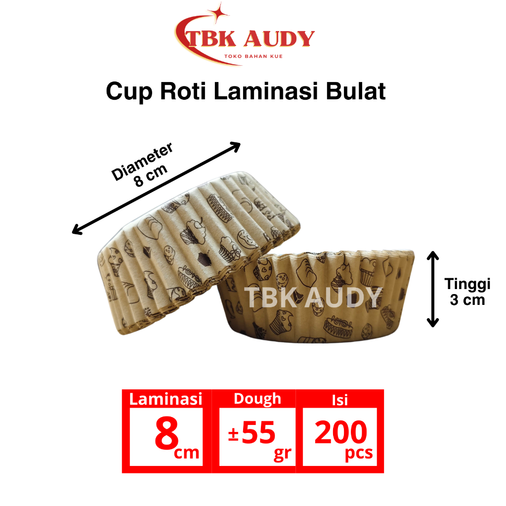 Jual Cup Roti Laminasi Bulat 8 cm Isi 200 pcs | BROWN CAKE | Shopee ...