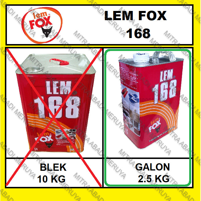 Jual Lem Kuning FOX 168 Galon 2.5 kg Lem HPL Lem 168 Lem Triplek ...