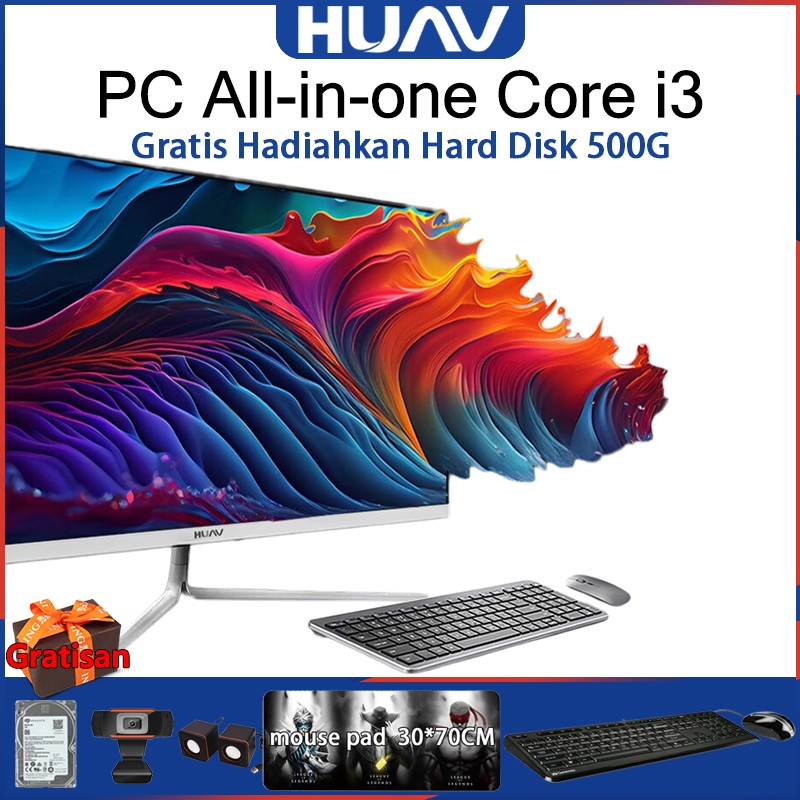 Jual HUAV Kios Komputer Full Set All-in-One PC Baru, Prosesor Core i3, Untuk Rumah, Belajar ...