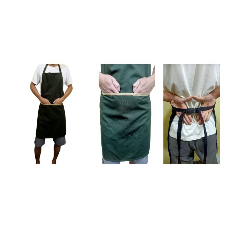 Jual Celemek Apron barista polos cotton american drill ukuran panjang ...