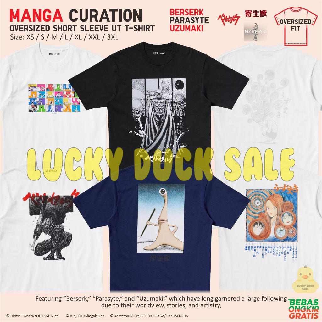 Jual Manga UT Shirt Oversized Kaos UNIQLO Berserk Unisex Parasyte ...