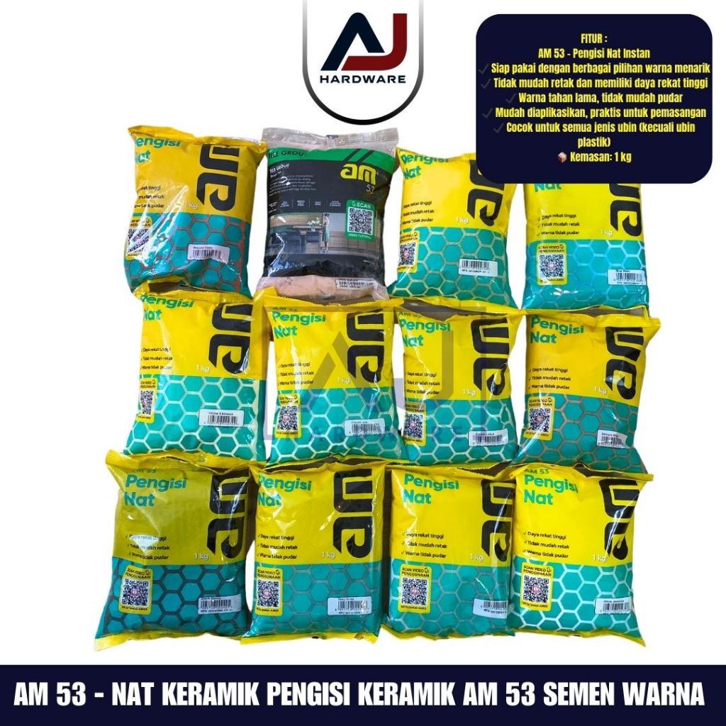 Jual AM 53 Tile Grout Semen Pengisi Nat Keramik 1 KG Nat Keramik AM 53 ...