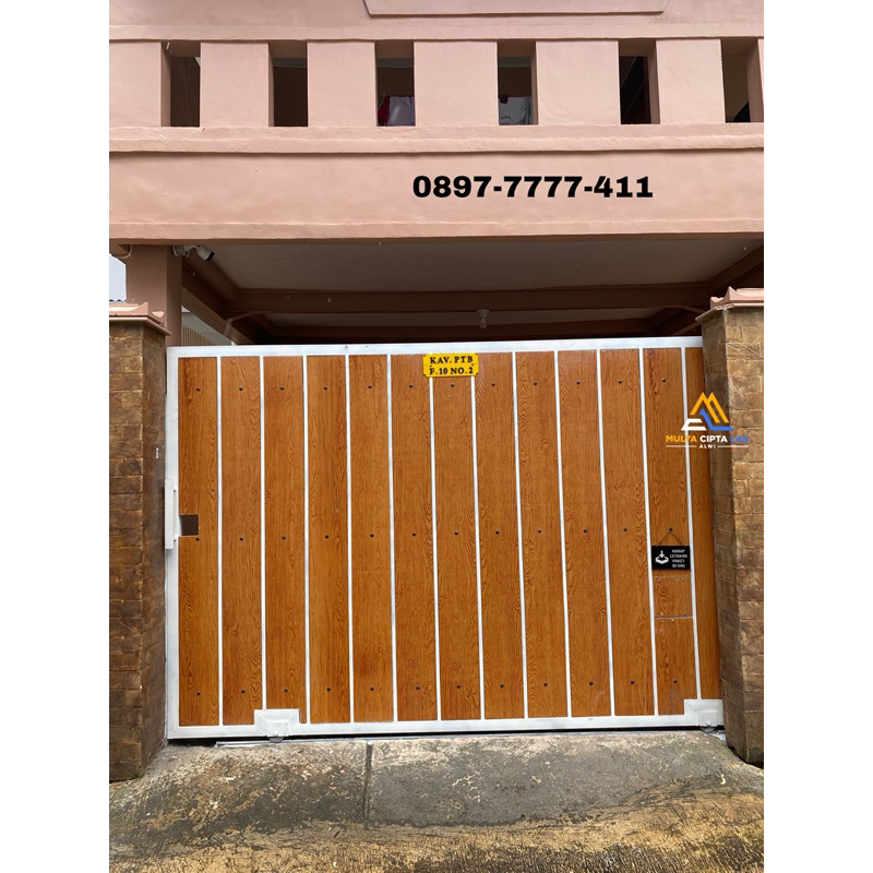 Jual Pagar Besi Rumah Minimalis Motif GRC / Pagar Besi Sliding GRC ...