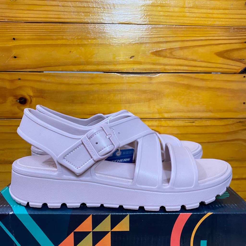 Jual SANDAL SKECHERS WANITA SKECHERS FOOTSTEPS SUMMER BLISS 111575 BLUSH & FULLBLACK SENYAWA ...
