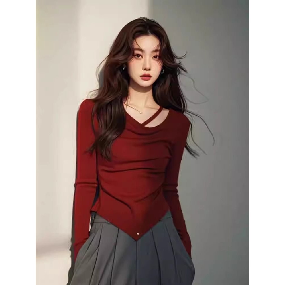 Jual EMITA BLOOM baju off shoulder crop top long sleeve wanita korean ...