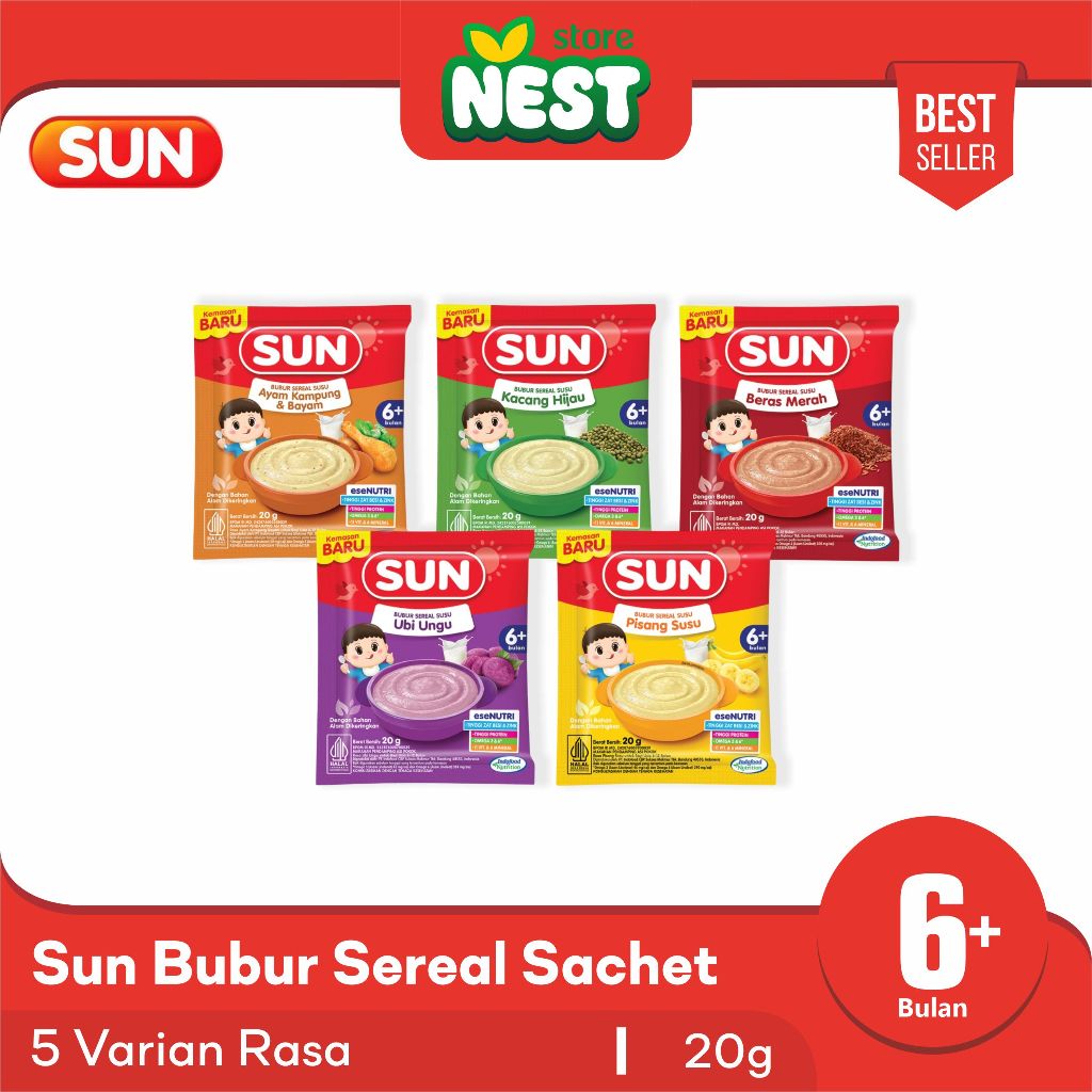 Jual SUN BUBUR CEREAL BAYI 6+ Kemasan Sachet 20gr | Shopee Indonesia