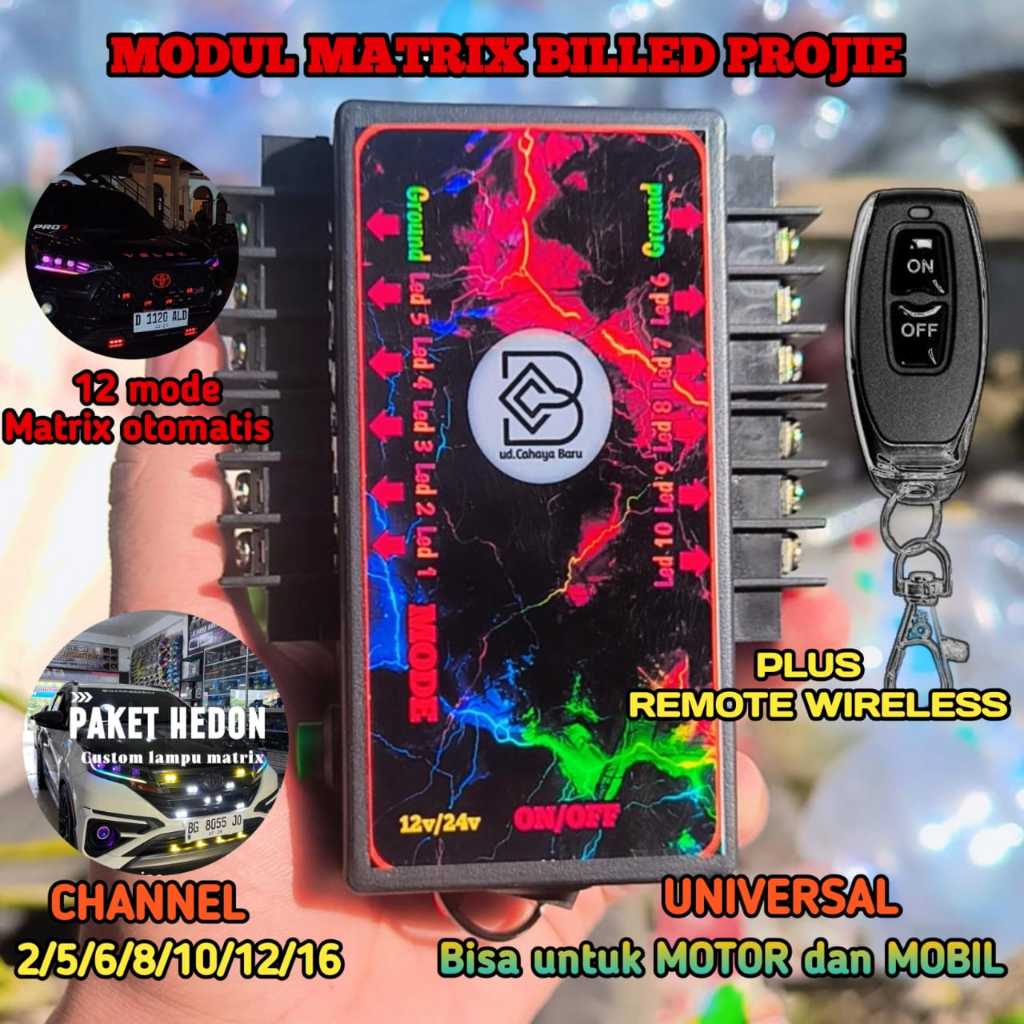 Jual Modul Dancing Relay Lampu Biled Matrix Projie LED Laser 12V 24V ...