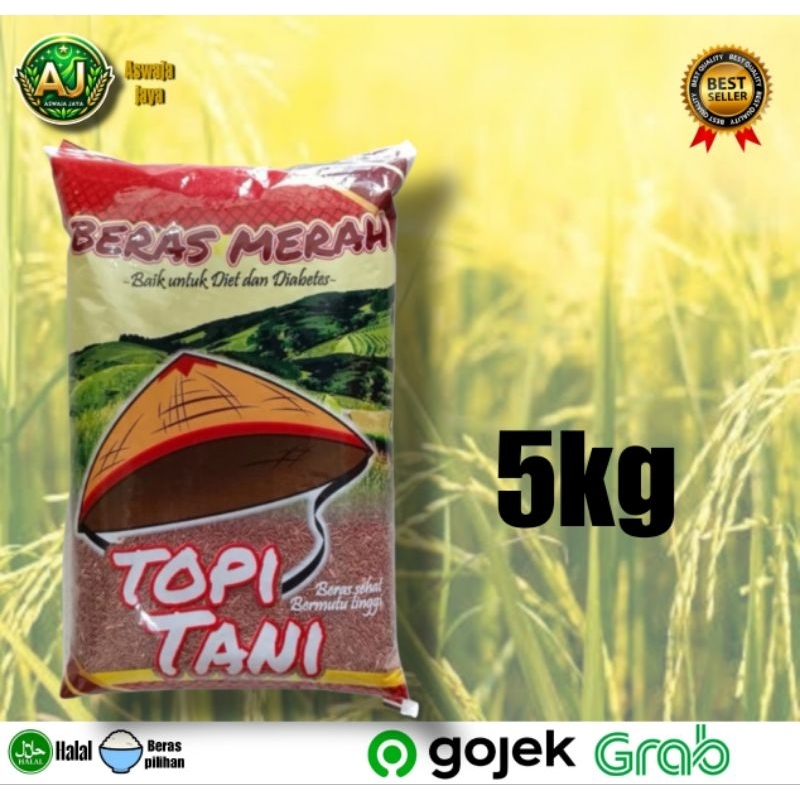 Jual BERAS MERAH TOPI TANI 5KG (Merah Sosoh organik) - Original SUPER ...