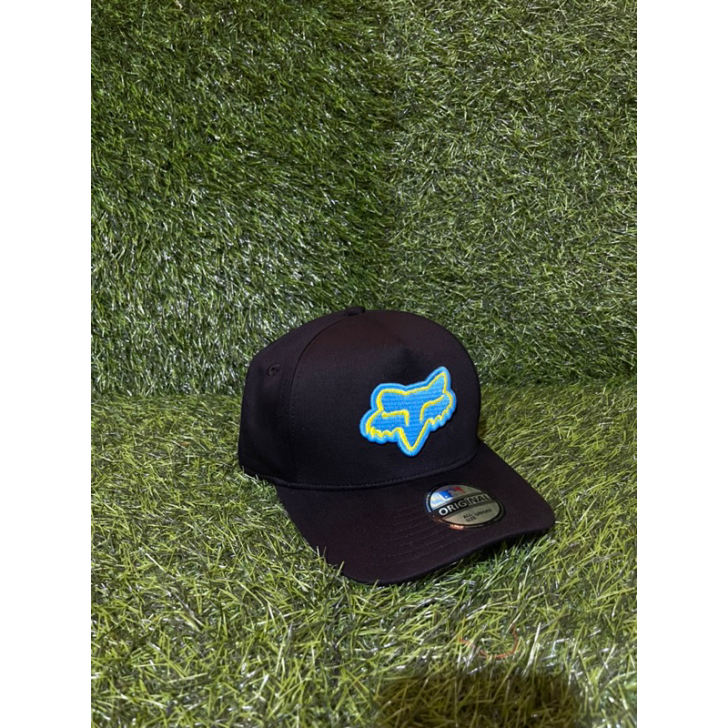 Jual Logo FOX Lambang Blue List Stabilo Bahan Hitam Topi Pria Wanita ...