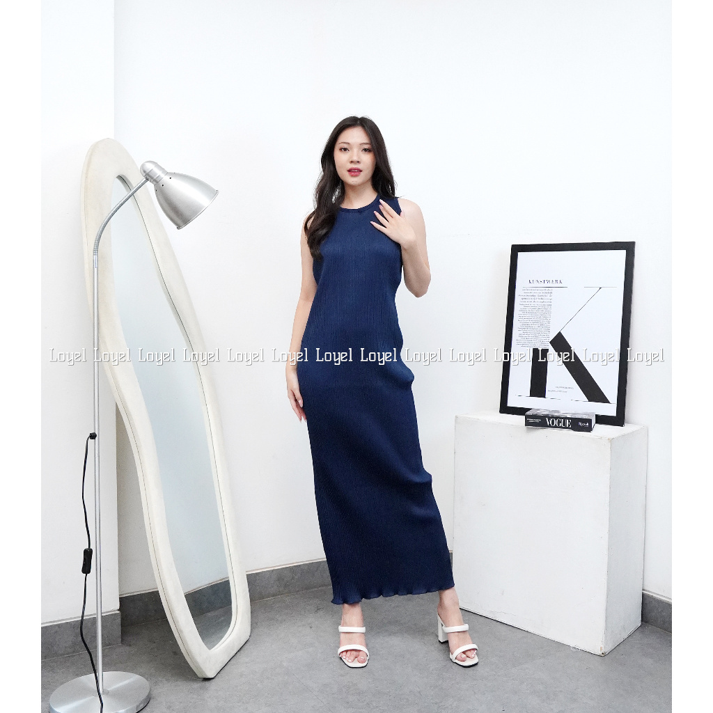 Jual Inner Dress Span Plisket Lidi Wavy / Dress Bodycon / Dress Panjang ...