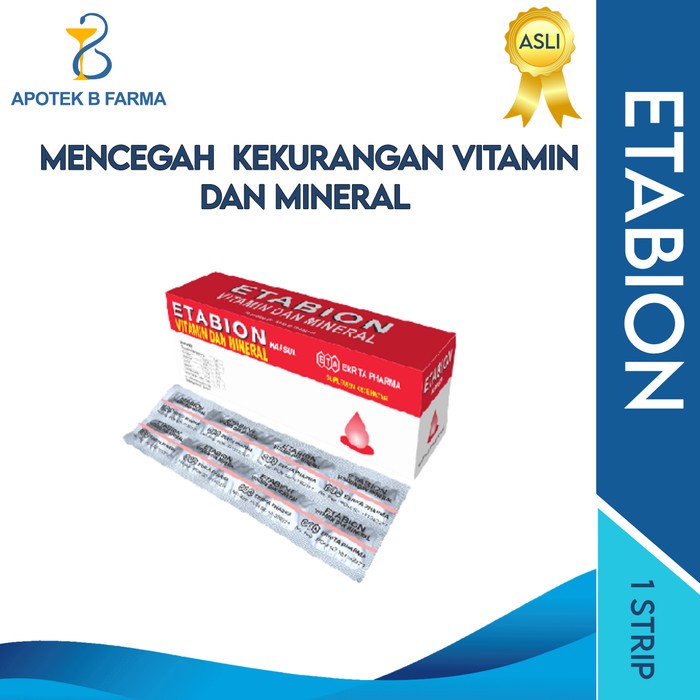Jual ETABION KAPSUL Penambah Darah Vitamin Dan Mineral 1 Strip iSI 10 ...