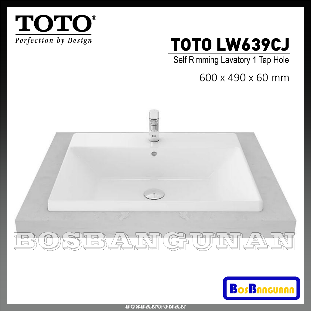 Jual Wastafel TOTO LW 639 CJ / Wastafel Counter TOTO LW639CJ Meja Kotak / TOTO LW639CJ Self ...