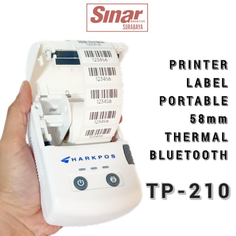Jual PRINTER LABEL BLUETOOTH 58MM TP-210 THERMAL PORTABLE CETAK STICKER ...