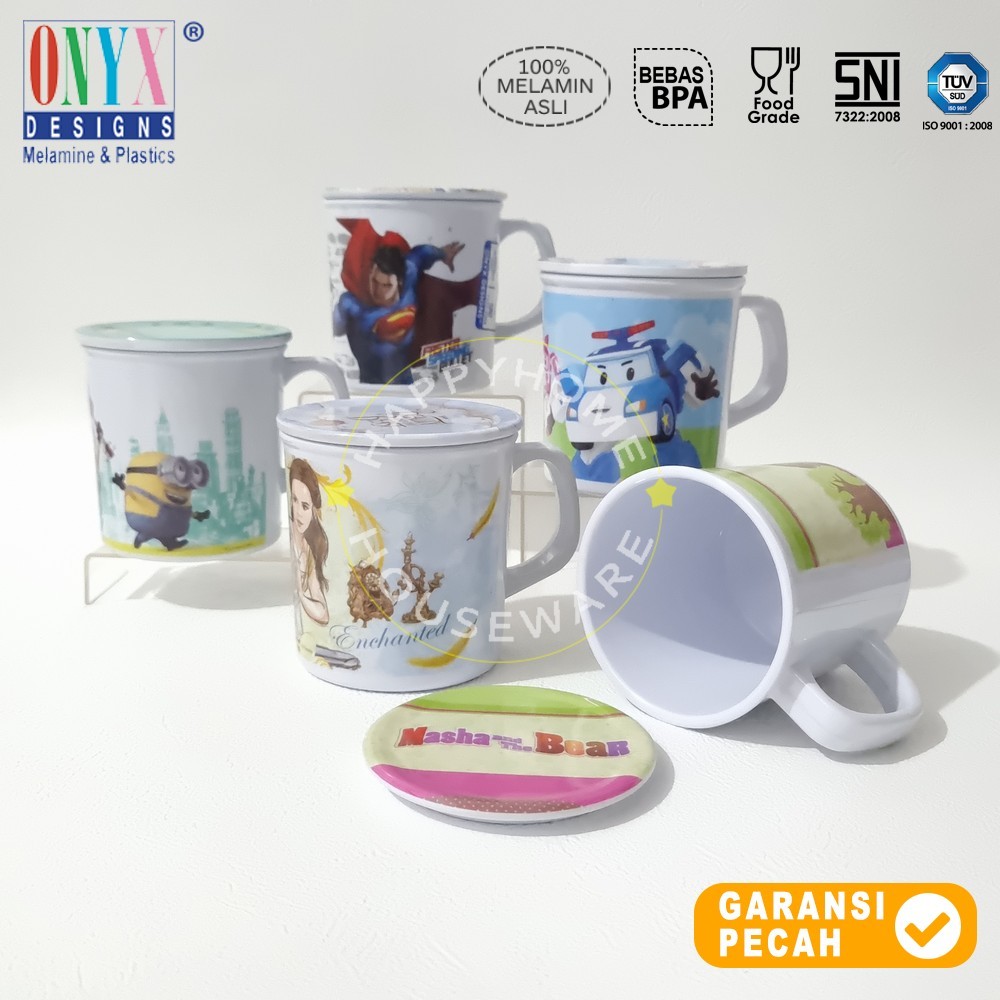 Jual ONYX 1pcs Mug + Coaster 340ml Gelas Minum Melamine Mug Gagang ...