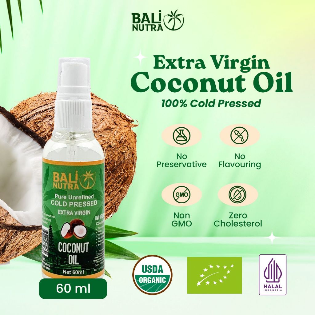 Jual Bali Nutra Coconut Oil - Minyak Kelapa VCO 60ml | Shopee Indonesia