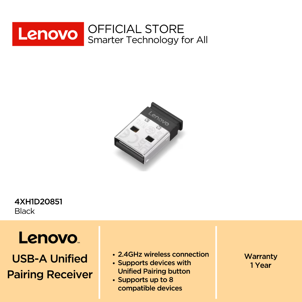 Jual Lenovo USB-A Unified Pairing Receiver | 2.4GHz Wireless Connection ...