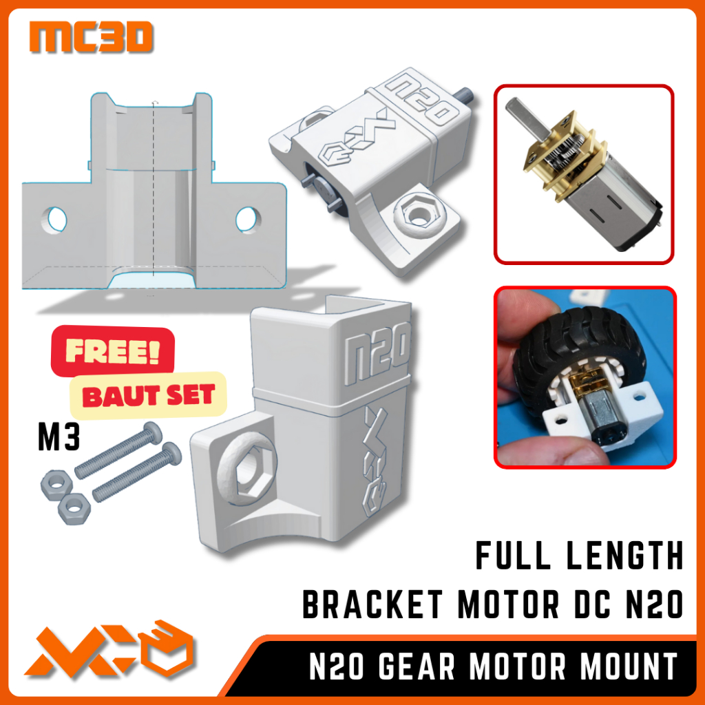 Jual Full Length BRACKET MOTOR DC N20 Gear Motor Mount BRACKET DUDUKAN ...