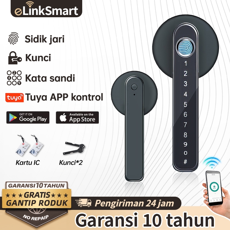 Jual Kunci pintu rumah smart door lock digital sidik jari gagang pintu ...
