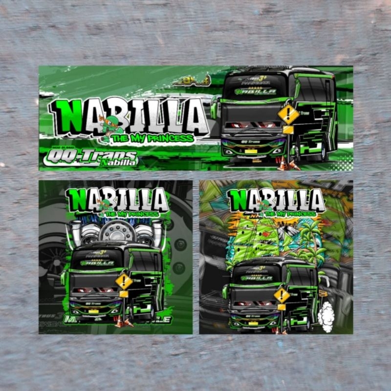 Jual Stiker bus QQ TRANS NABILA isi 3 Stiker bis bus Qq Trans Nabila ...