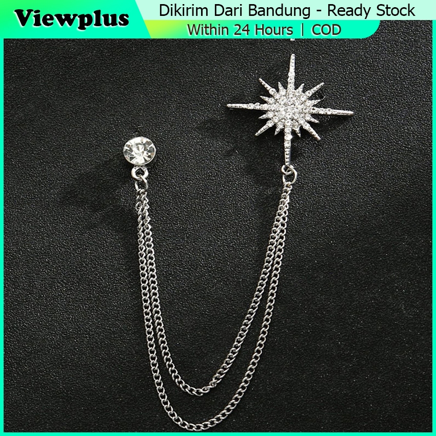 Jual Lapel Pin Bros Motif Kristal Salju - Fashion Bros Pin jas Rantai ...
