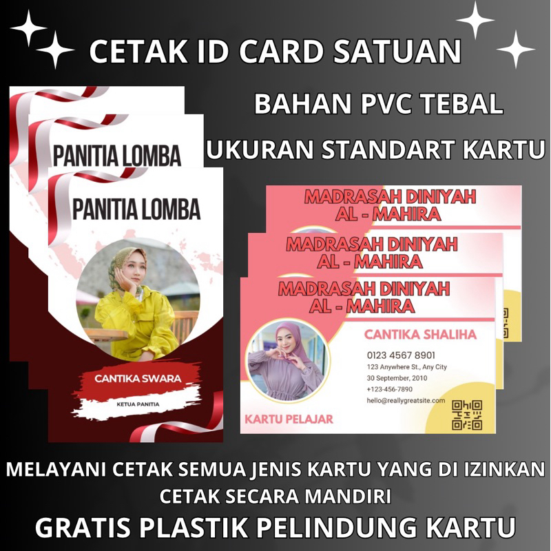 Jual Cetak Kartu ( ID CARD ) Bahan PVC Satuan | Shopee Indonesia
