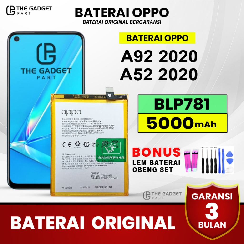 Jual Baterai Batre Oppo A52 2020 / A92 2020 / BLP781 Original Bergaransi | Shopee Indonesia
