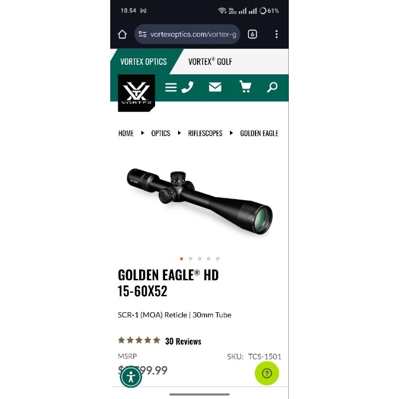 Jual Telescope Vortex Optics Golden Eagle HD 15-60x52 | Shopee Indonesia