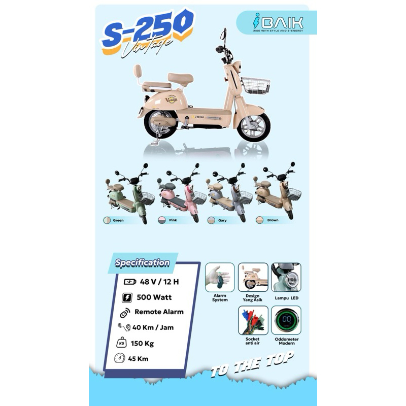 Jual Sepeda Listrik IBAIK Type S-250 Desain Vintage | Shopee Indonesia