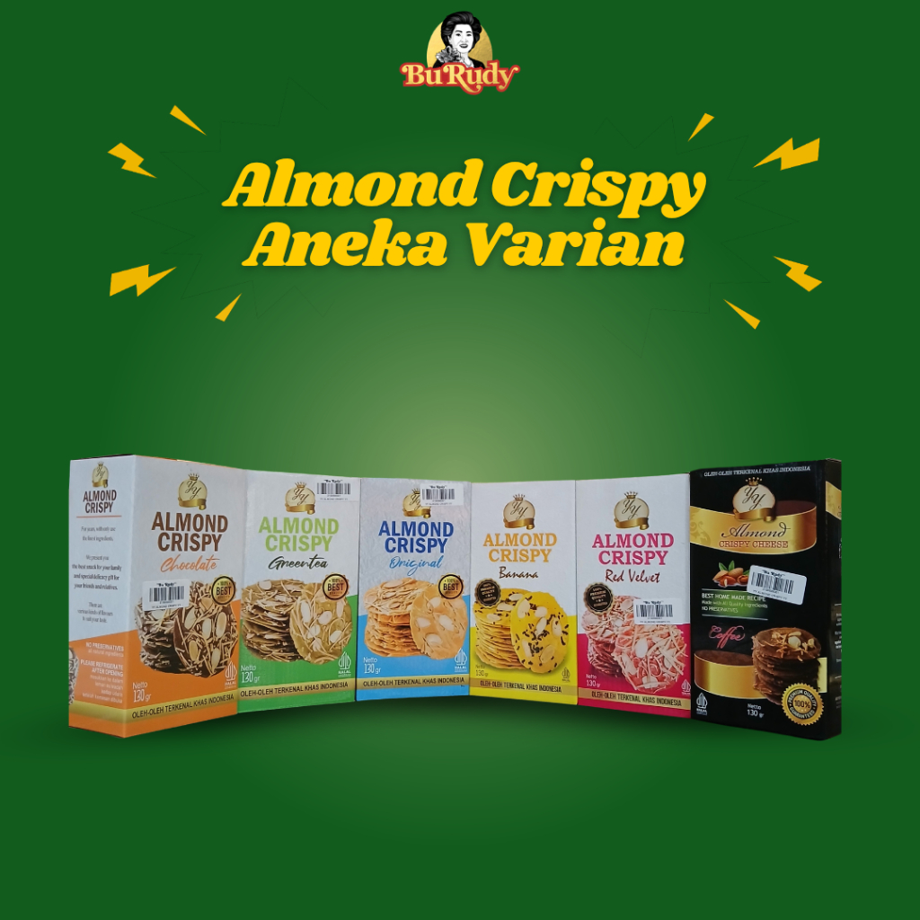 Jual YY Almond Crispy Aneka Varian | Camilan Almond Crispy Aneka Rasa 130gr | Shopee Indonesia