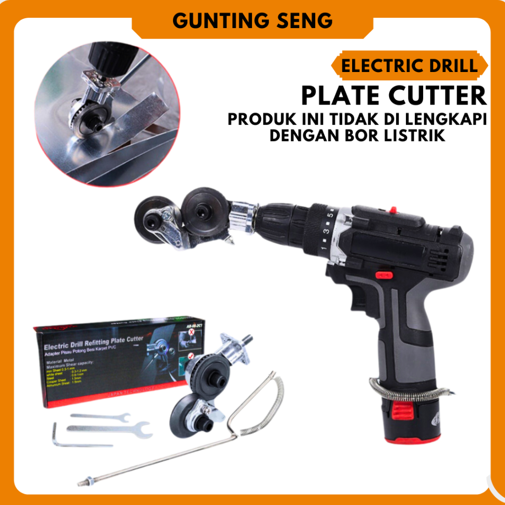 Jual Adaptor Bor Gunting Plat Besi Pemotong Alumunium Plate Cutter ...