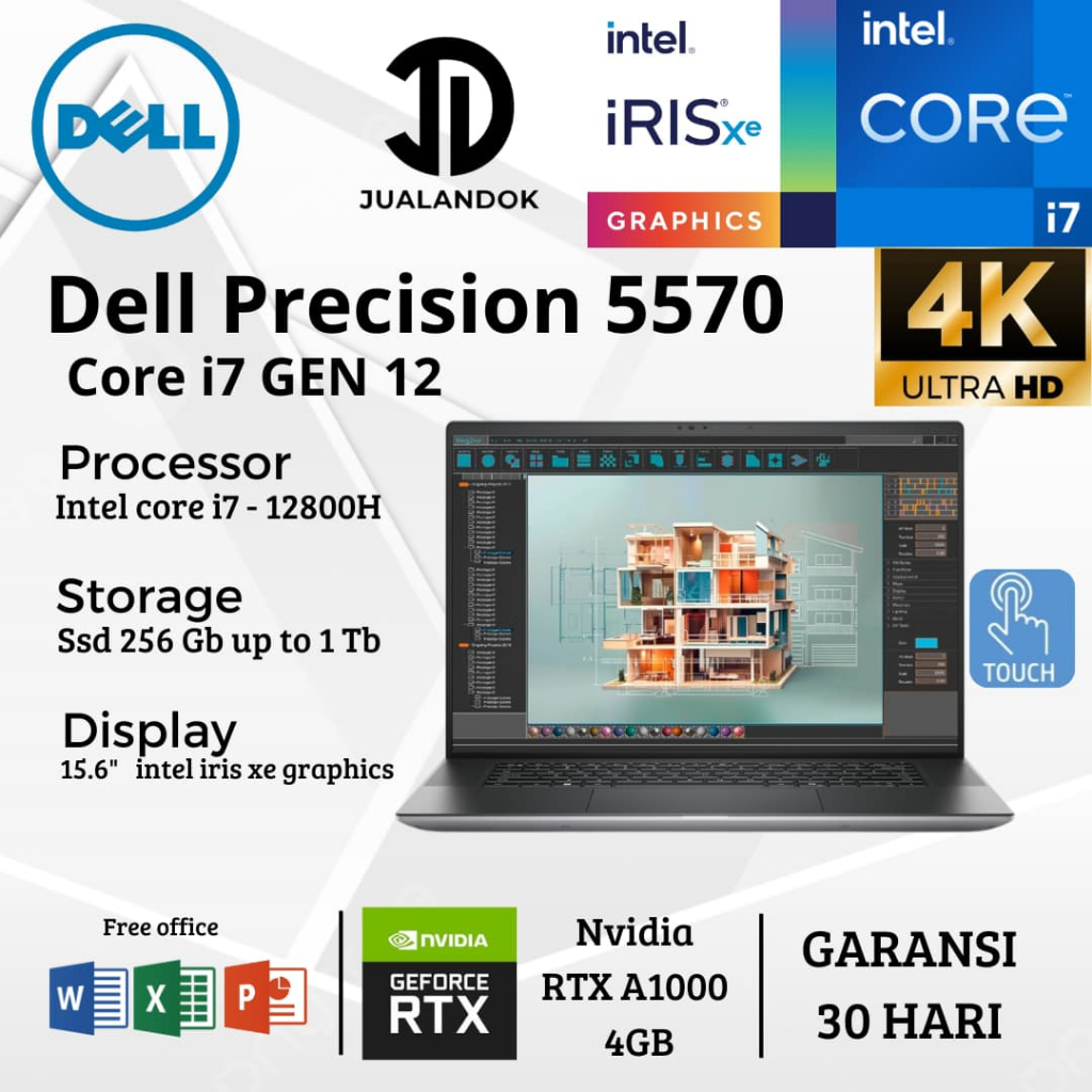 Jual Laptop Dell Precision 5570 Core i7 Gen 12 - RAM 64 - SSD 1TB - 15 ...