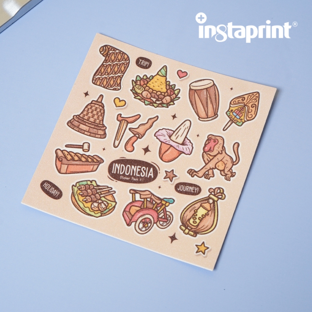 Jual Cetak Cutting Custom Sticker Glitter A6 I Sticker Pack Custom A6 ...