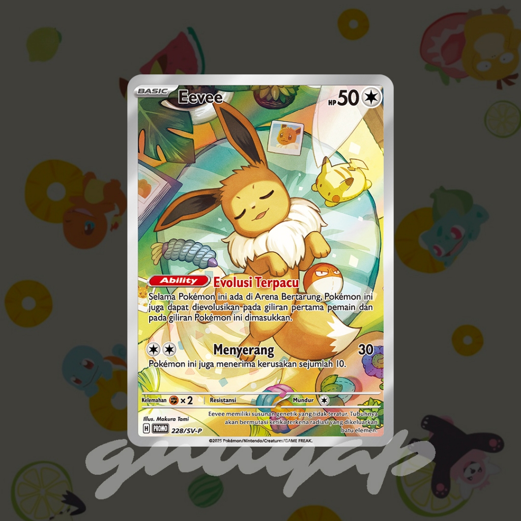 Jual full art promo eevee 228/sv-p festival terastal EX SV8A pokemon tcg indonesia card kartu ...