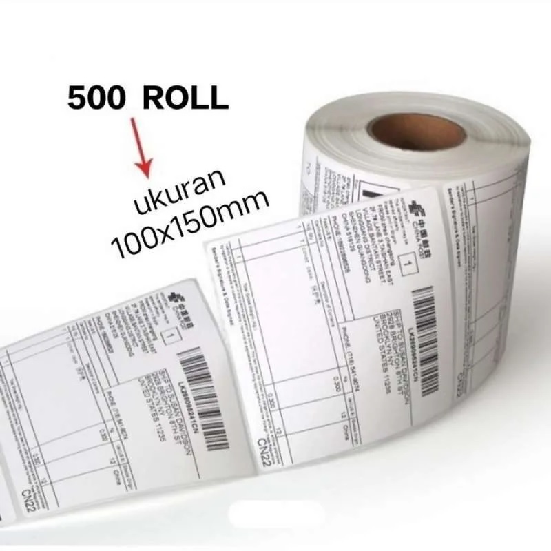 Jual Label Kertas Thermal 100 x 150 Label Resi A6 isi 500 Label Pengiriman | Shopee Indonesia