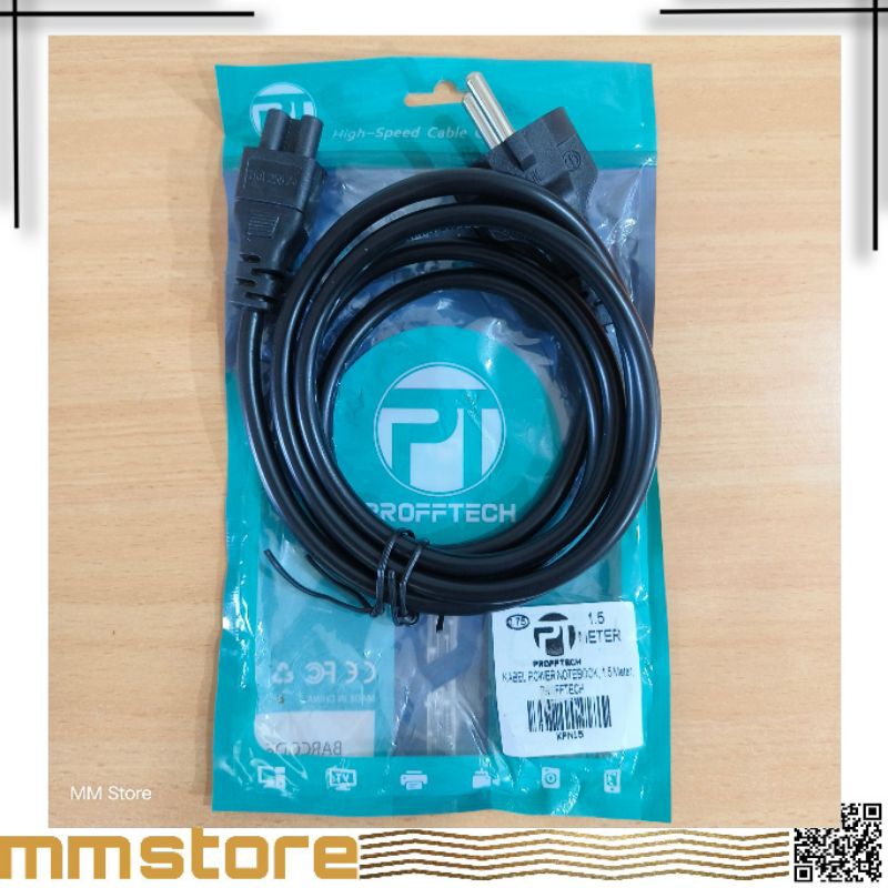Jual KABEL POWER NOTEBOOK 1,5 METER PROFFTECH. 3 x 0.75mm | Shopee Indonesia