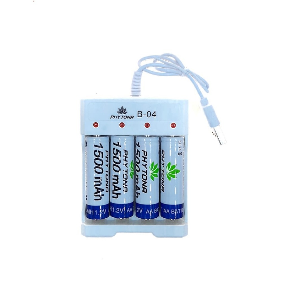 Jual ALAT CAS PHYTONA 4 SLOT BATERAI AA/AAA 2 in 1 CHARGER USB LULUS ...