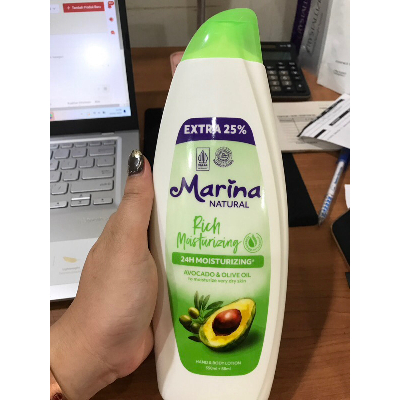 Jual Marina natural rich moisturizing avocado and olive oil(350+88ml) | Shopee Indonesia