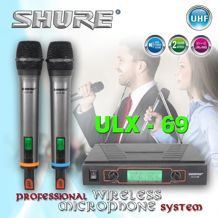 Jual Mic Wireless SURE ULX 69 / Microphone Double Wireless | Shopee ...