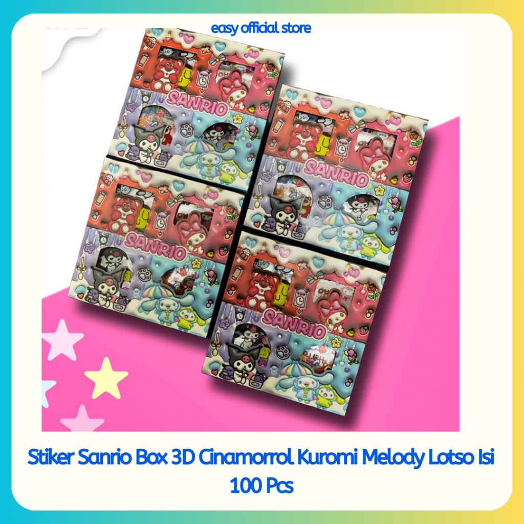 Jual [NEW] Stiker Sanrio KUROMI Box 3D Cinamorrol Kuromi Melody Lotso ...