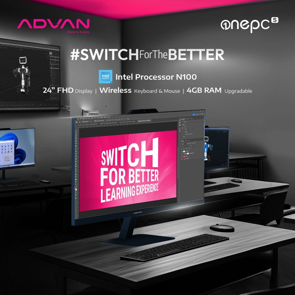 Jual [NEW LAUNCH] ADVAN All In One PC S 23.8” 1920*1080 IPS AIO Intel ...