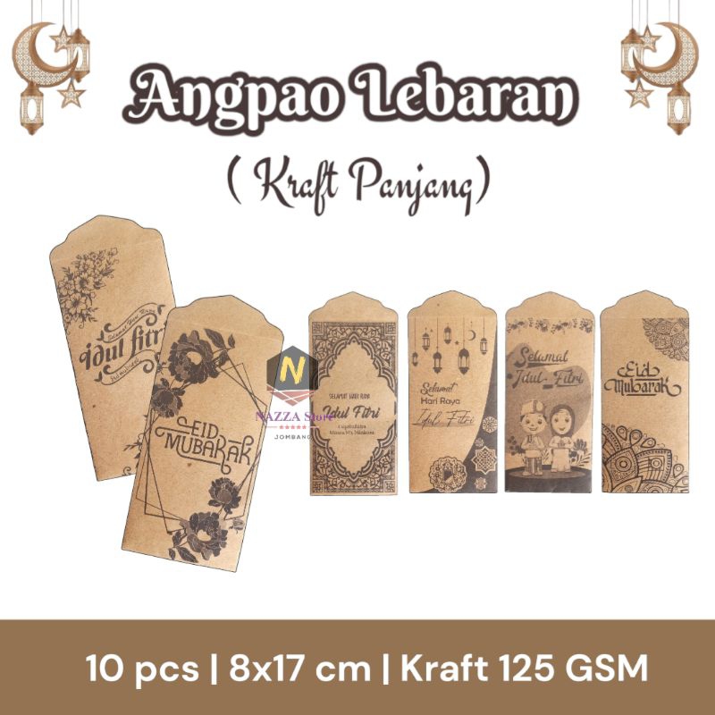 Jual Angpao Craft Kraft Rustic Coklat Panjang PACK (10 pcs) | Shopee ...