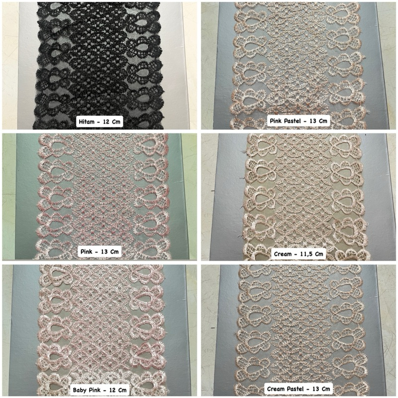Jual Renda Tile 2 Sisi Ukuran 12cm-13cm @Harga Per 1 Yard/90cm | Shopee ...