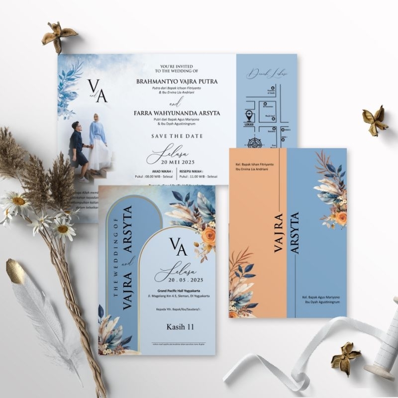 Jual Undangan Pernikahan Murah Desain Full Color Bahan BriefCard 150gsm ...