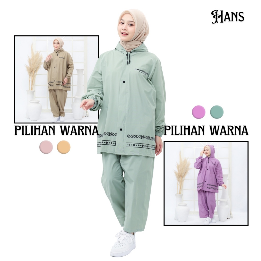 Jual JAS HUJAN, RAINCOAT Terbaik Pria Wanita setelan baju dan celana BY HANS Anti Rembes bahan ...