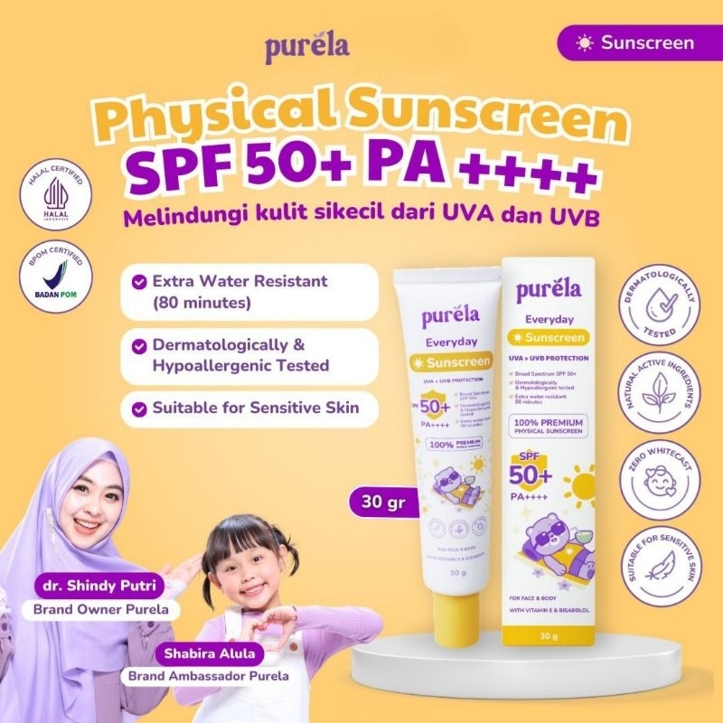Jual Purela Baby Physical Sunscreen SPF 50+ PA++++ 30gr - Sunscreen ...