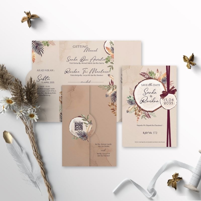 Jual Undangan Pernikahan Murah Desain Full Color Bahan BriefCard 150gsm ...