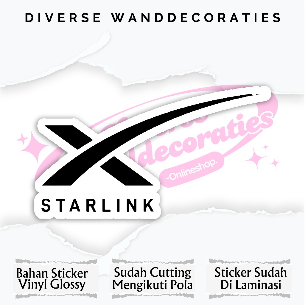 Jual Sticker Cut Starlink - Sticker Print Cutting Starlink - Sticker ...