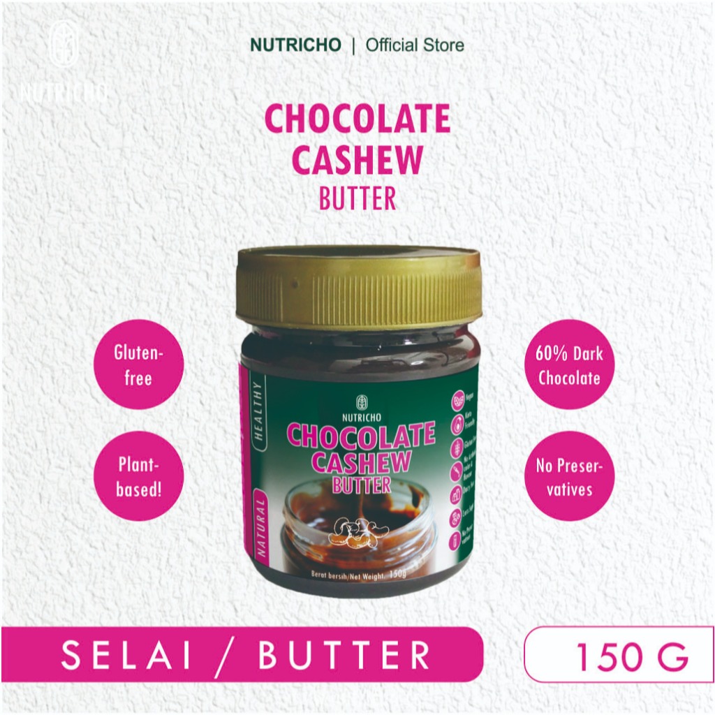 Jual Nutricho Selai Coklat Mede - Chocolate Cashew Butter 150g - 60% ...