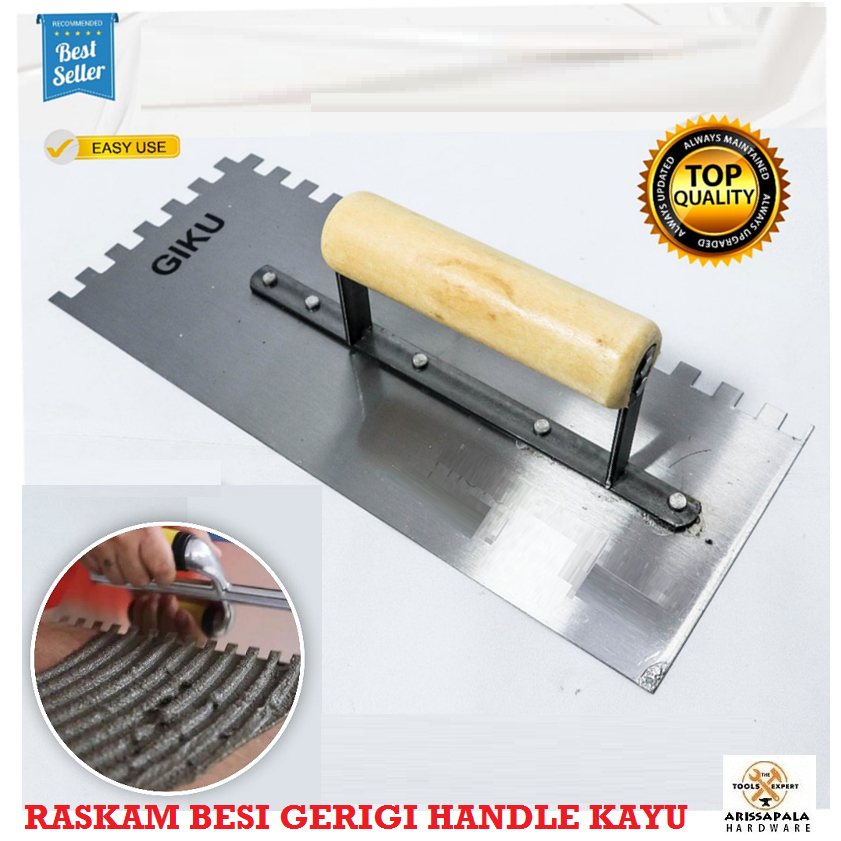 Jual Raskam Gerigi plastering Roskam Besi trowel alat pasang Keramik ...