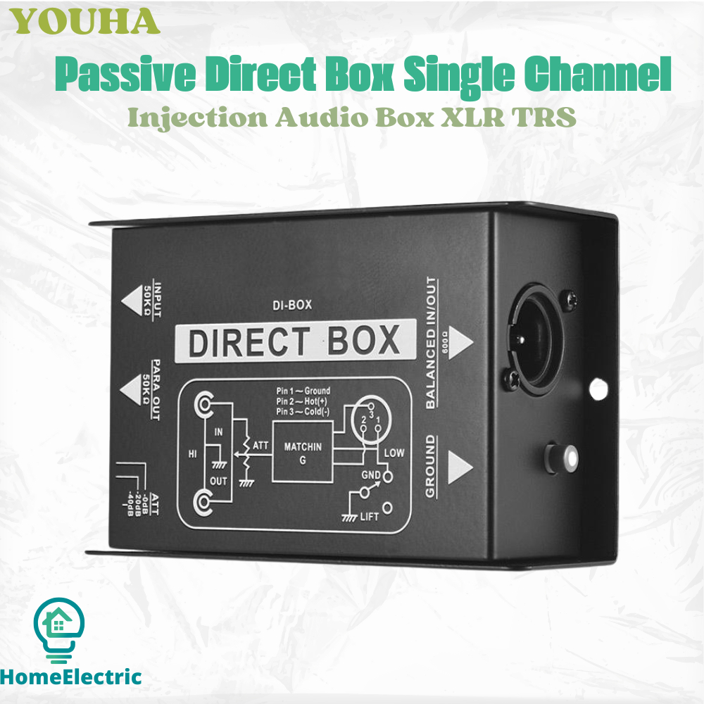 Jual YOUHA Passive Direct Box Single Channel Injection Audio Box XLR ...